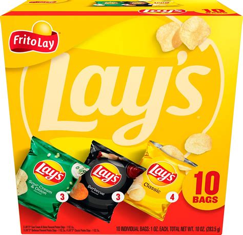 Ruffles Potato Chips 4 Flavor Variety Pack 1 Oz Bags