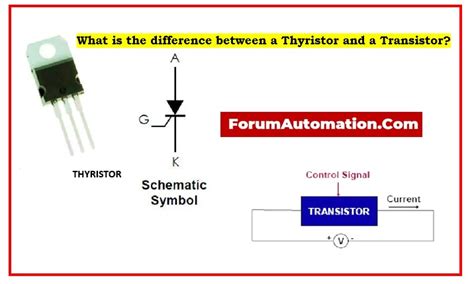 What Is The Difference Between A Thyristor And A Transistor Electronics Industrial