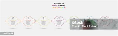 아이콘과 7가지 옵션 또는 단계가 있는 벡터 인포그래픽 디자인 비즈니스 템플릿입니다 프로세스 다이어그램 프레젠테이션 워크플로 레이아웃 배너 플로우 차트 정보 그래프에 사용할