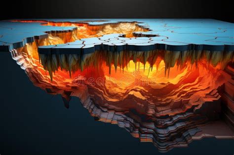 Cross Section View Of Earthand X27s Inner Layers Stock Illustration