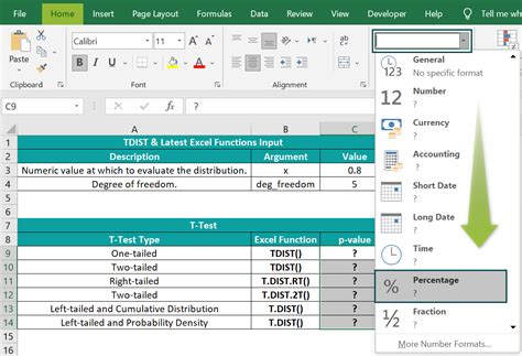 Tdist Excel Function Formula Examples How To Use