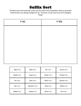 Phonics Suffix Sort By DailyEdventure TPT