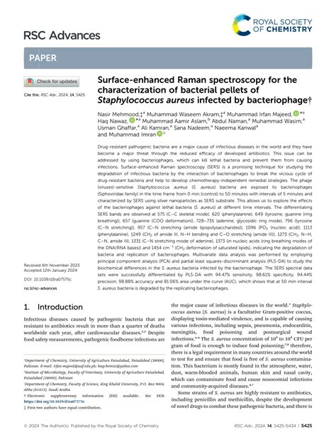 Pdf Surface Enhanced Raman Spectroscopy For The Characterization Of Bacterial Pellets Of