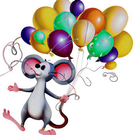 Mikey Mouse With Balloons · Creative Fabrica