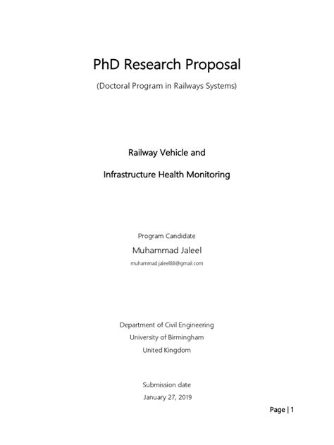 Phd Proposal Pdf Wireless Sensor Network Rail Transport