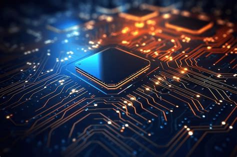 Premium Ai Image Microcircuit With Light Lines Modern Technology