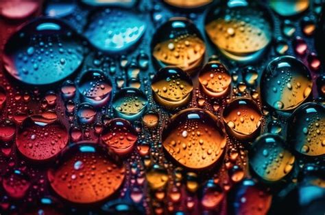 Premium Ai Image Nature Background Abstract Water Drops Macro Generative Ai
