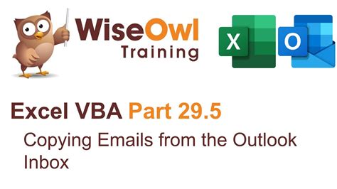 Excel Vba Introduction Part 295 Copying Emails From The Outlook