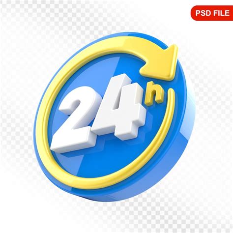 24 Horas De Serviço ícone 3d Psd Premium