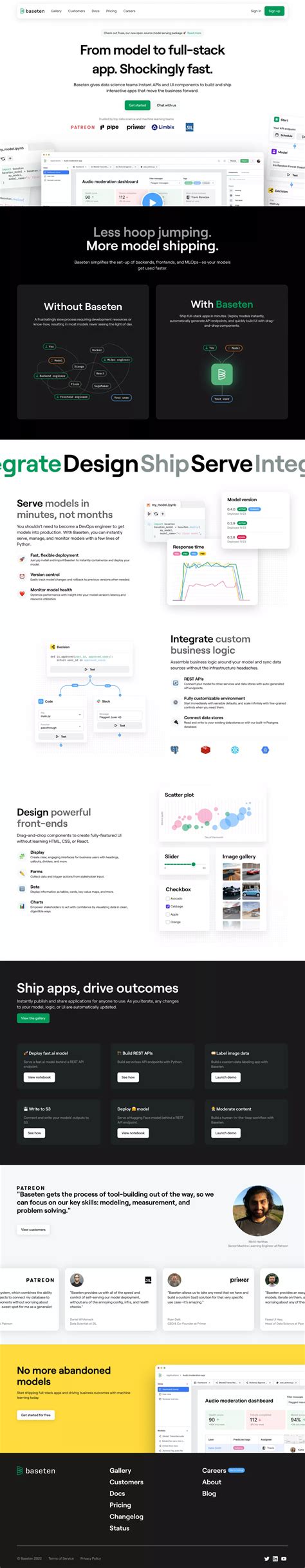 Baseten Turn Ml Models Into Full Stack Apps On Landbook Get
