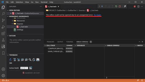 The Editor Could Not Be Opened Due To An Unexpected Error · Issue 623