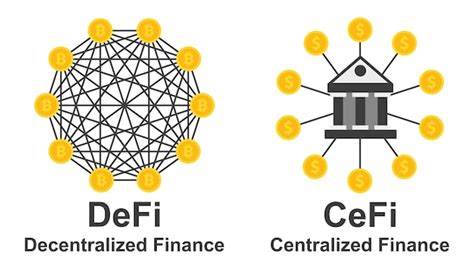 Premium Vector Decentralized Finance And Centralized Finance Defi Vs Cefi Vector Illustration