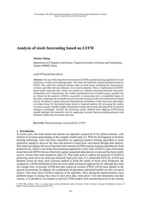 Pdf Analysis Of Stock Forecasting Based On Lstm