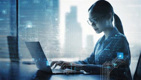 Premium Photo Businessman Working On Laptop Computer With Digital Document Managing Files Data