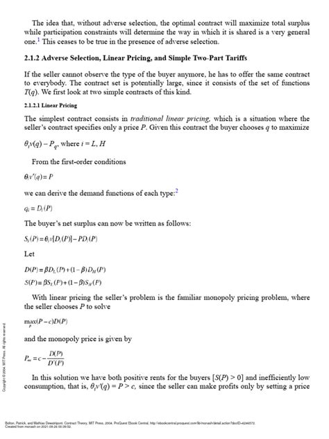 Contract Theory Part I Static Bilateral Contracting Pdf