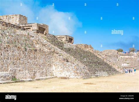 Monte Alban Oaxaca De Juárez Mexico A Landscape With Mayan Pyramid