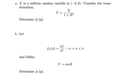 Solved A X Is A Uniform Random Variable In 22 Consider