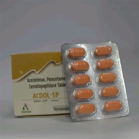 Acdol Sp Aceclofenac Paracetamol Serratiopeptidasetablets At Rs 600 Box In Agra