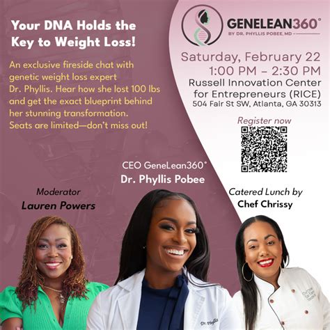 Your Dna Holds The Key To Weight Loss A Meet And Greet W Dr Phyllis Pobee
