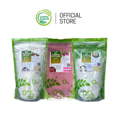 Jual Lingkar Organik Tepung Pati Garut Tepung Mocaf Tepung Ubi Ungu Tepung Pati Ganyong