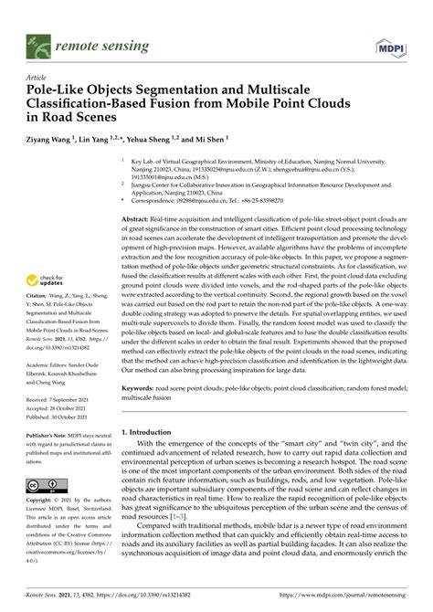 Pdf Pole Like Objects Segmentation And Multiscale Classification Based Fusion From Mobile