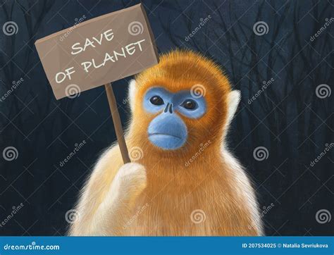 Snub Nosed Monkey Icon Cartoon Style 86758599