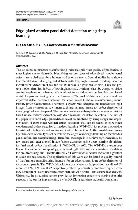 Pdf Edge Glued Wooden Panel Defect Detection Using Deep Learning