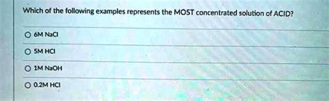 Concentrated Solution Example