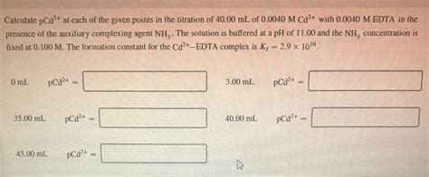 Solved Calculate PCd2 At Each Of The Given Points In The Chegg Com