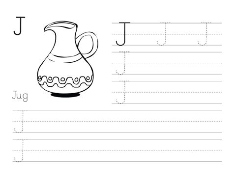 Letter J Writing Practice Worksheet Worksheets Hq