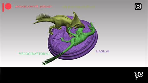 3d File Protoceratops Vs Velociraptor Diorama 🦖・design To Download And 3d Print・cults