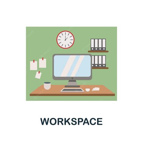 Premium Vector Workspace Icon Flat Sign Element From Credit Collection Creative Workspace Icon
