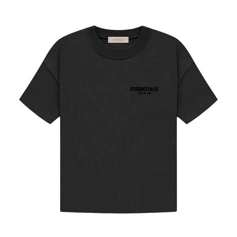 Essential Black T Shirt With Embroidered Logo Essentials Png Logo