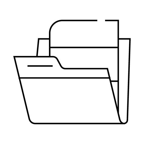 Mappe Mit Digital Datei Linie Symbol Illustration 48350783 Vektor Kunst