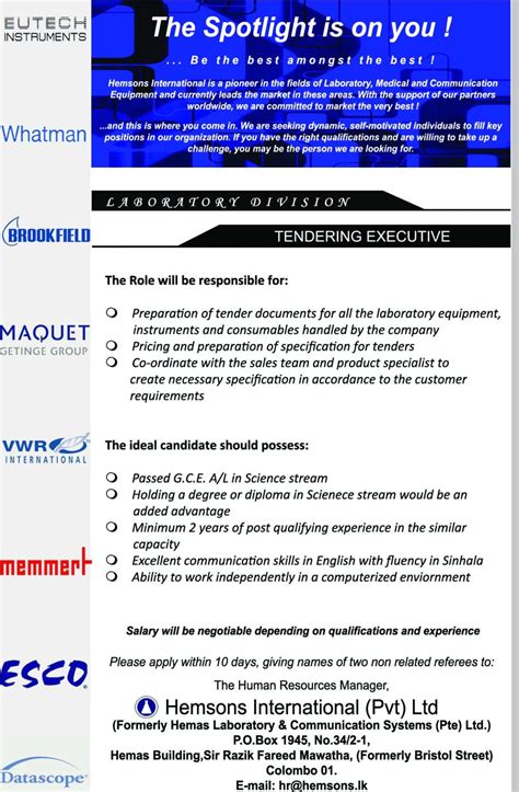 Tendering Executive Hemsons