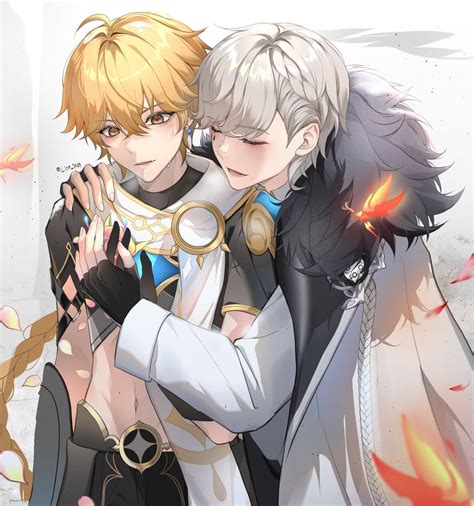 Aether And Lyney Genshin Impact Drawn By Lion Danbooru