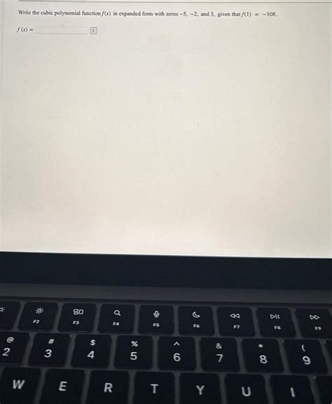 Solved Write The Cubic Polynomial Function Fx In Expanded