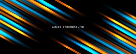 블루 오렌지 라인 테크노 추상 배경 통 어두운 공간 와 움직임 효과 장식 와 대각선 줄무늬 스타일로 고속 웹 배너 전단지 카드 또는 브로셔 표지를 위한 현대적인 그래픽