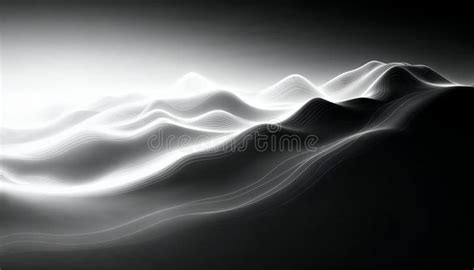 Abstract Grayscale Illustration Featuring Undulating Lines Creating A Dynamic Flowing Design