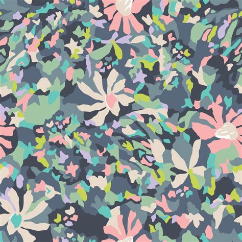 Vector Abstract Flower And Leaf Seamless Repeat Pattern Vector Art At Vecteezy