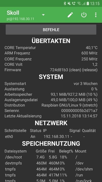 Raspberry Pi Kennzahlen Mit Android Phone Abrufen