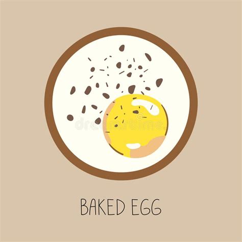 Baked Egg Hand Drawn Illustration A Way To Cook Eggs A Method For