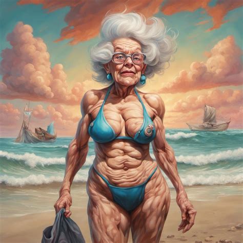 Sporty Grandma At The Beach Ai Generated Artwork Nightcafe Creator