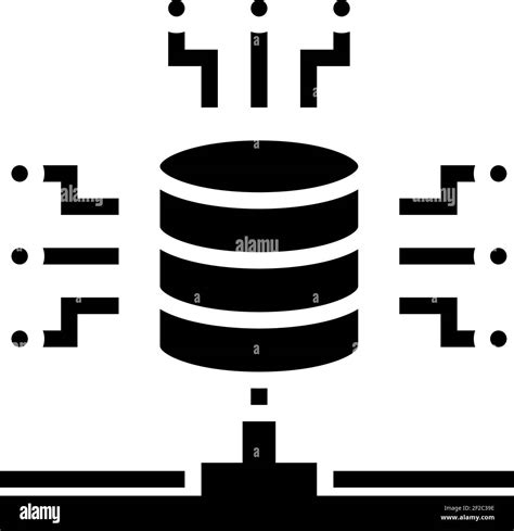 Electronic Connection Digital Processing Glyph Icon Vector Illustration