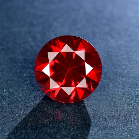 Pigeon Blood Red Ruby Loose Stonelab Created Faceted Round Shape