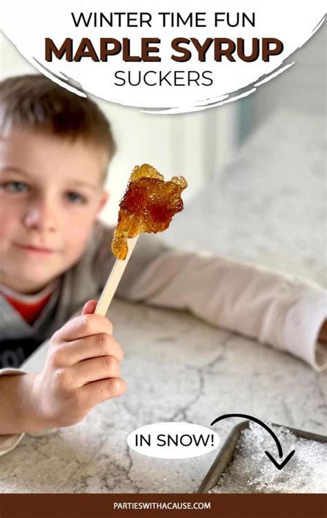 Maple Syrup Candy In Snow Easy Winter Treat Recipe Parties With A Cause
