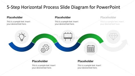 Creative Five Step Process Diagram Template Spotlight On Fourth Step SlideModel