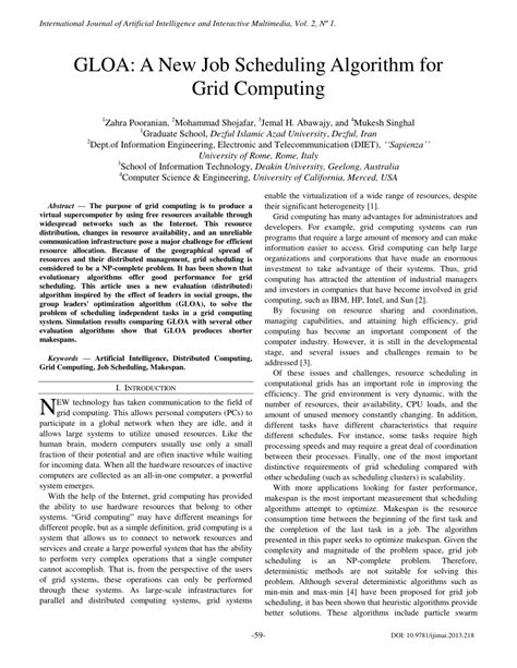 Pdf Gloa A New Job Scheduling Algorithm For Grid Computing