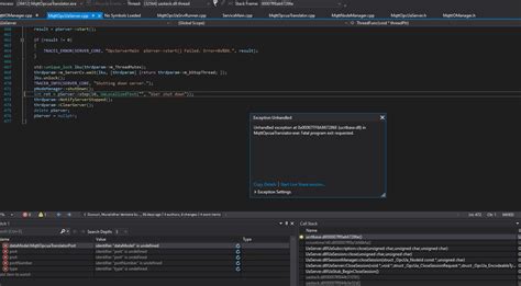 opcuaserver crashes if i stop the server while uaexpert is connected and monitoring tags · issue