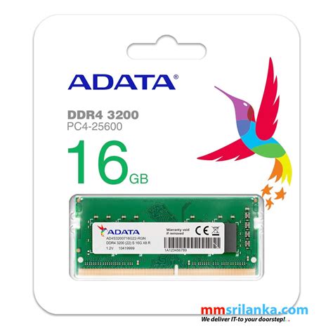 Adata 16gb Ddr4 3200mhz 260 Pin Sodimm Laptop Ram